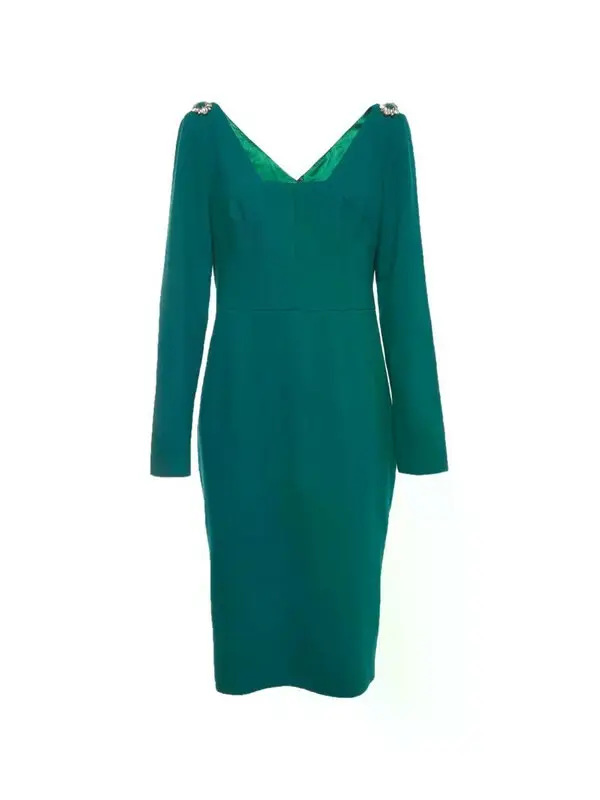 Dolce & Gabbana Embellished Crepe Dress - Green