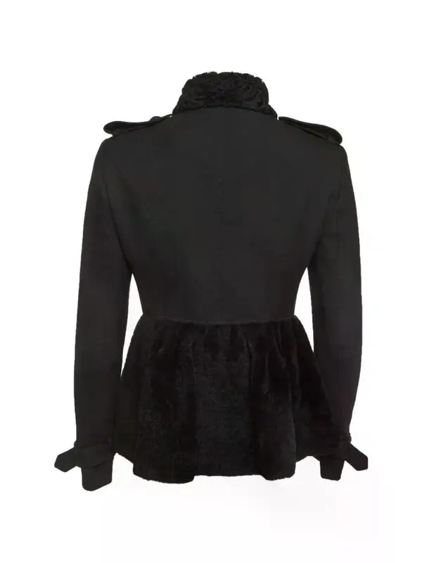Burberry Shearling-trim Crepe Coat
