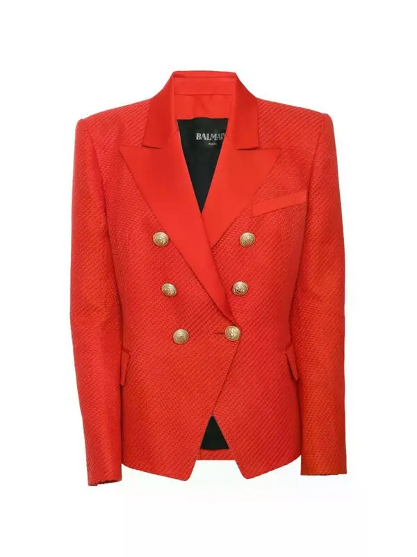 Balmain Textured Double-breasted Blazer