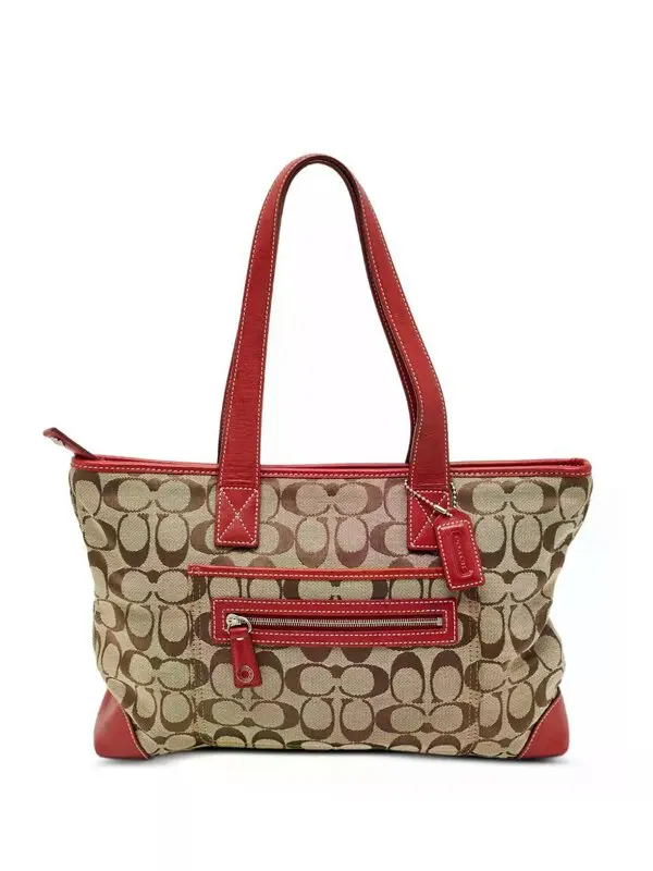 COACH Signature Front Zip Tote Bag - Neutrals