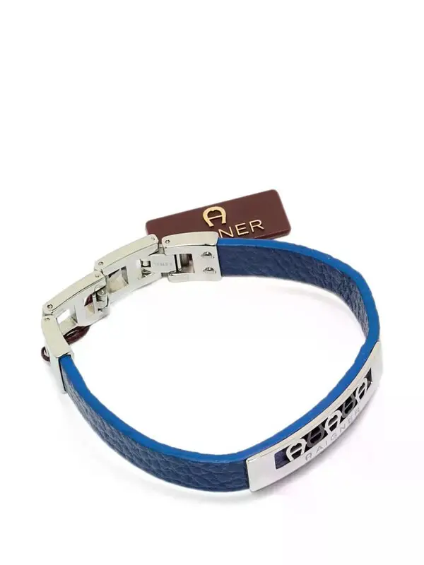 AIGNER Logo-plaque Leather Bracelet