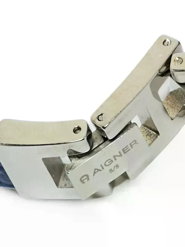 AIGNER Logo-plaque Leather Bracelet