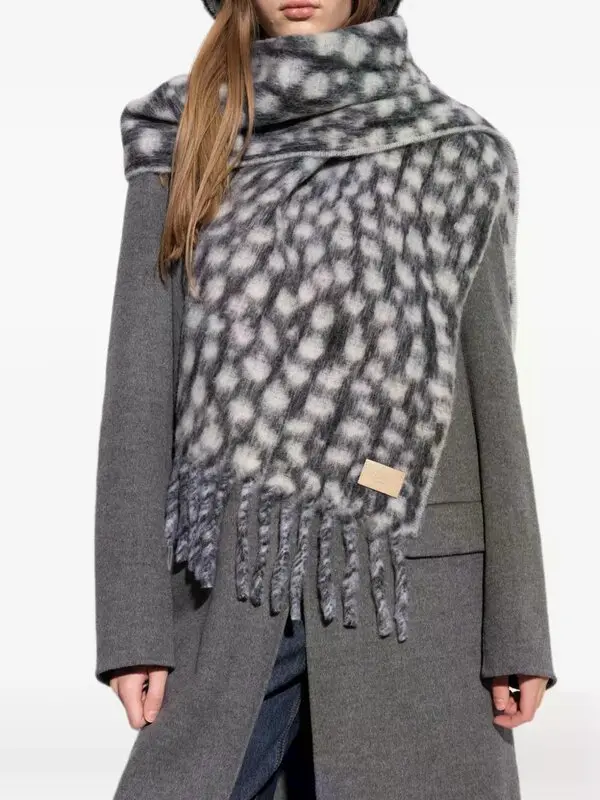 Fendi Fringed Checked Scarf