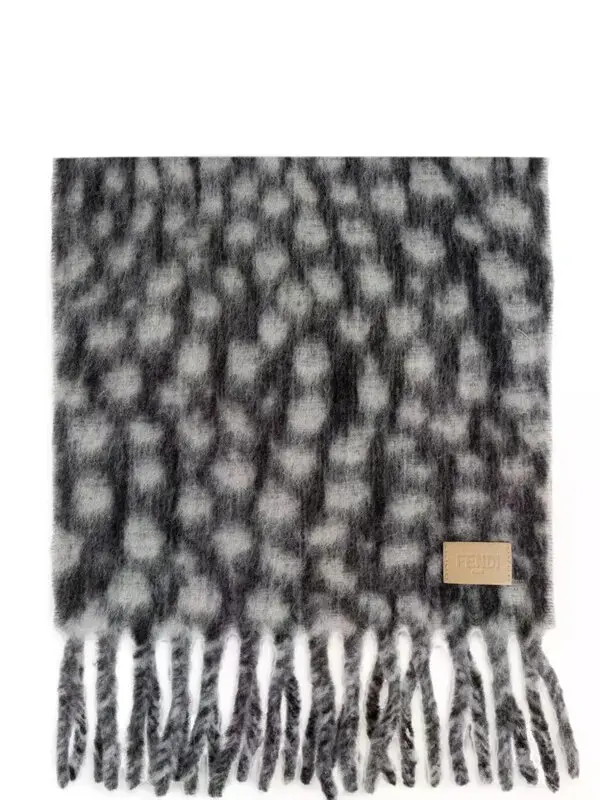 Fendi Fringed Checked Scarf