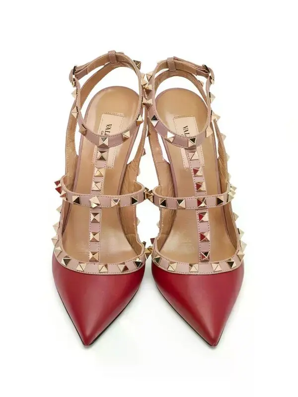 Valentino Garavani Rockstud Ankle Strap Pumps - Red