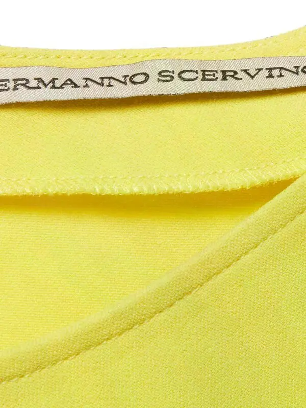 Ermanno Scervino Long Sleeve Lace Trim Mini Dress
