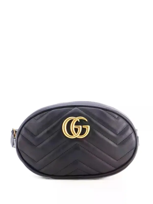 Gucci Gg Marmont Matelassé Leather Belt Bag - Black