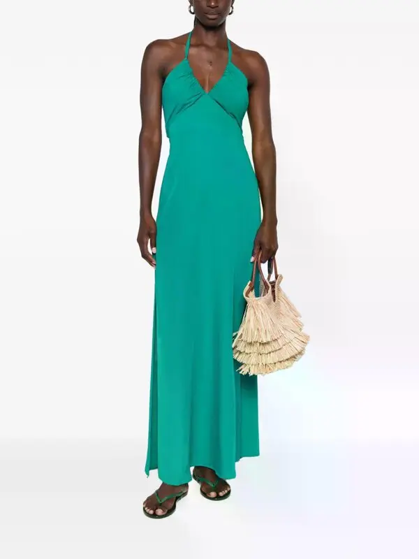 MOUTAKI V-neck Maxi Dress With Bow Detail
