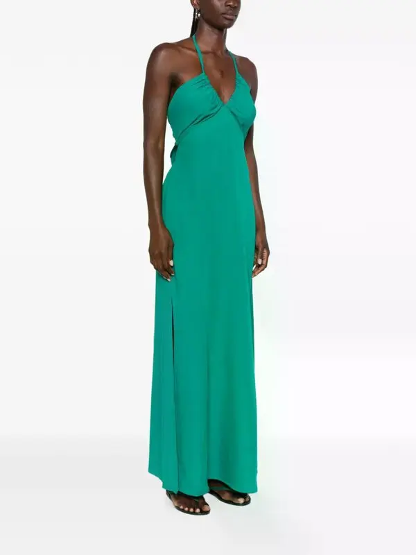 MOUTAKI V-neck Maxi Dress With Bow Detail