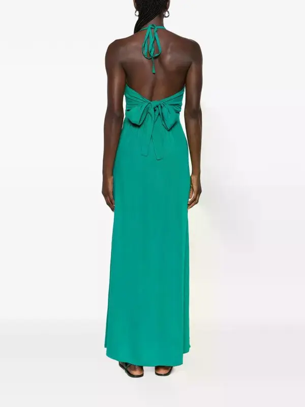 MOUTAKI V-neck Maxi Dress With Bow Detail