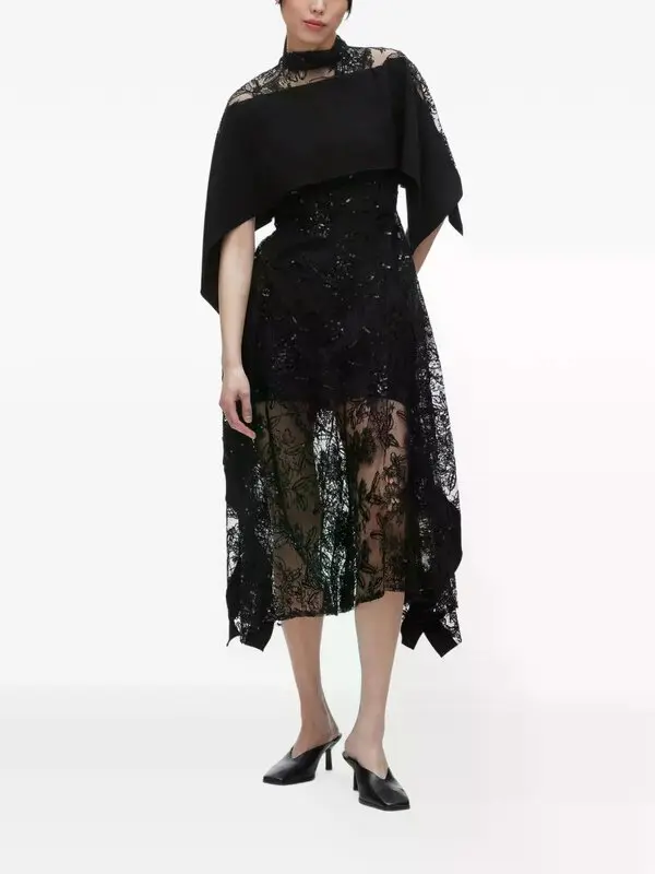 3.1 Phillip Lim Lace Sequin Embellished Midi Dress - Black