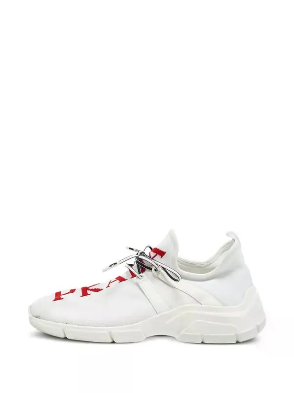 Prada Knit Logo Sneakers - White