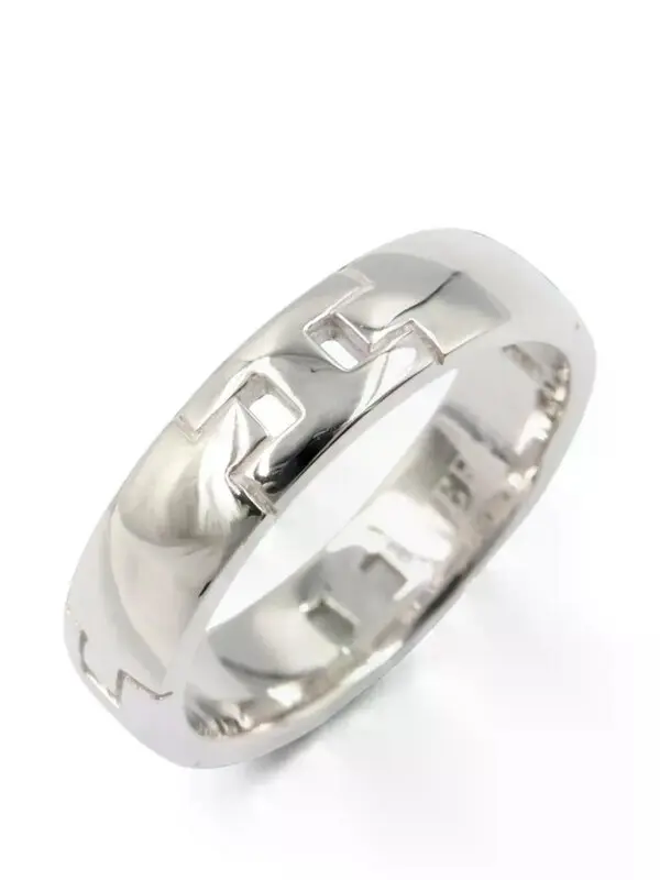 Hermès 18kt White Gold 'h' Detail Ring