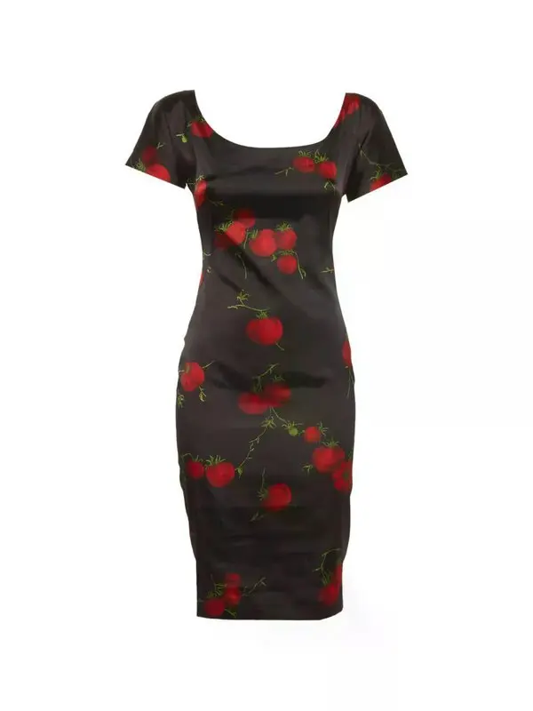 Dolce & Gabbana Tomato Print Midi Dress - Black