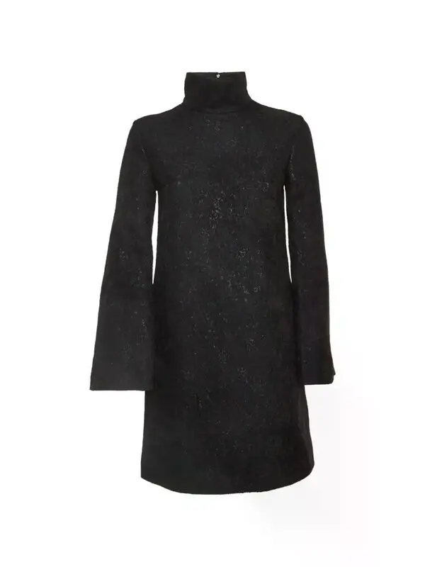 Saint Laurent Mock Neck Long Sleeve Dress - Black