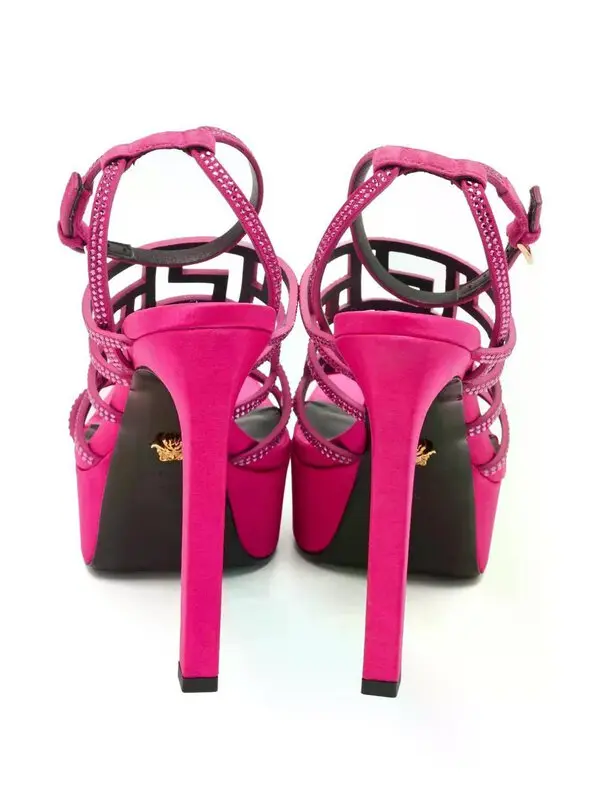Versace Greca Maze Crystal-embellished Platform Sandals