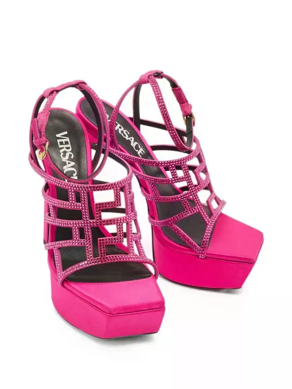 Versace Greca Maze Crystal-embellished Platform Sandals