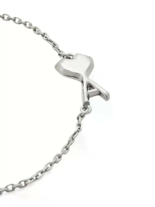 AMI Paris Hammered Brass Bracelet With De Coeur Detail