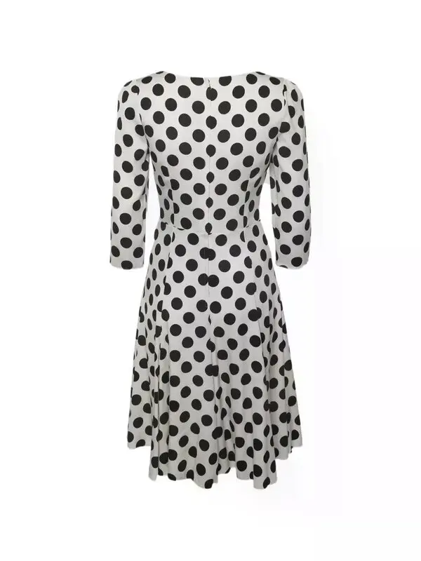 Dolce & Gabbana Midi Polka Dot-print Long-sleeve Dress