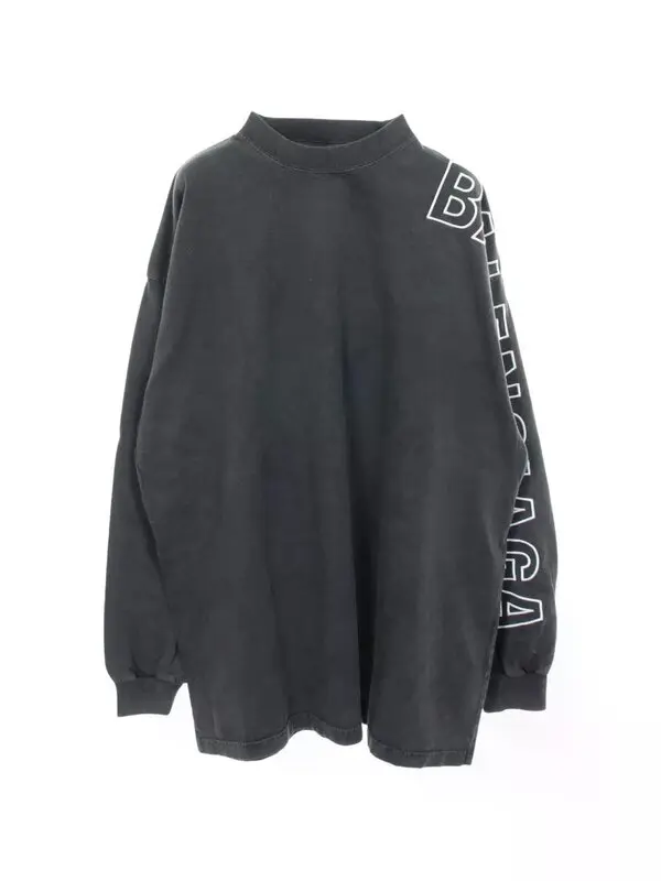 Balenciaga Logo Embroidered Oversized T-shirt - Grey