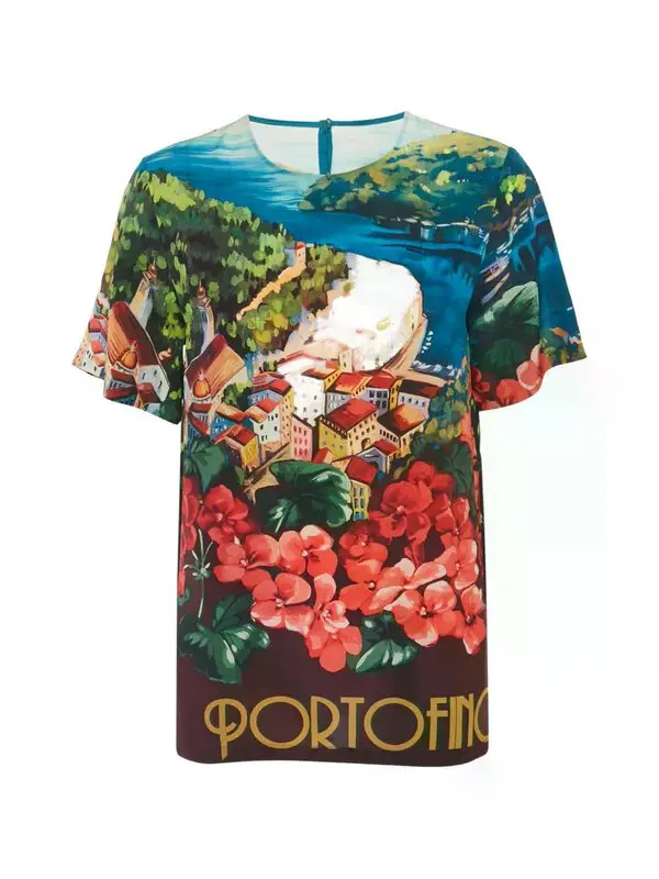 Dolce & Gabbana Printed Silk Top