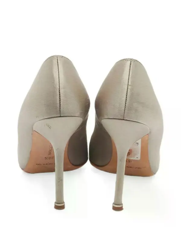 Manolo Blahnik Hangisi Satin Pumps With Crystal Buckle