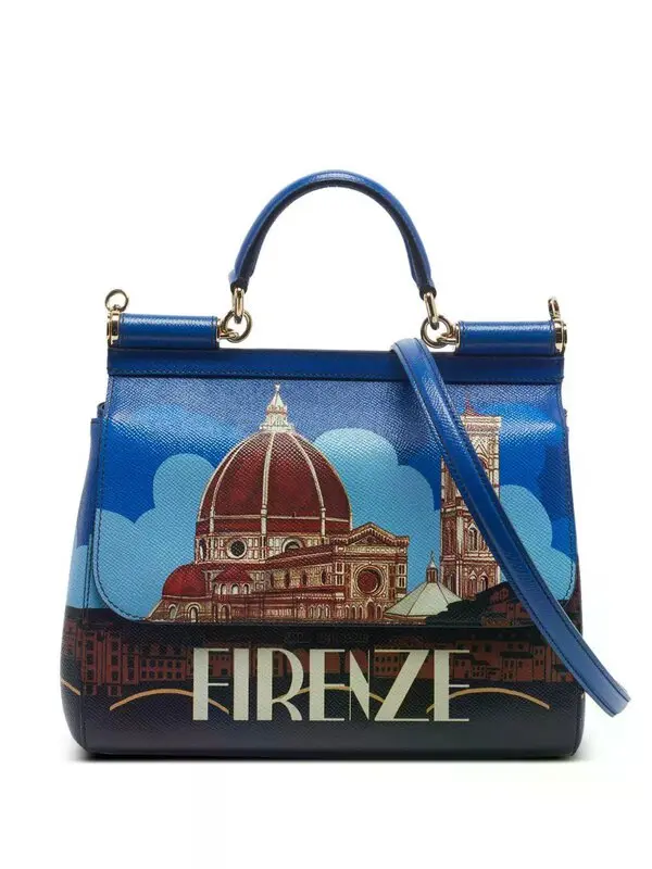 Dolce & Gabbana Medium Miss Sicily Leather Tote Bag - Blue