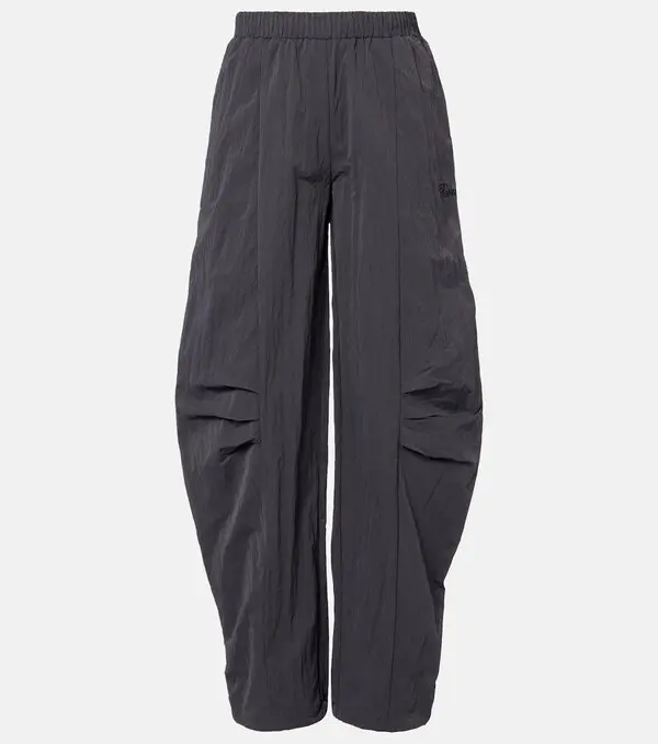 ROTATE BY BIRGER CHRISTENSEN Paneled Barrel-leg Jersey Pants - Grey