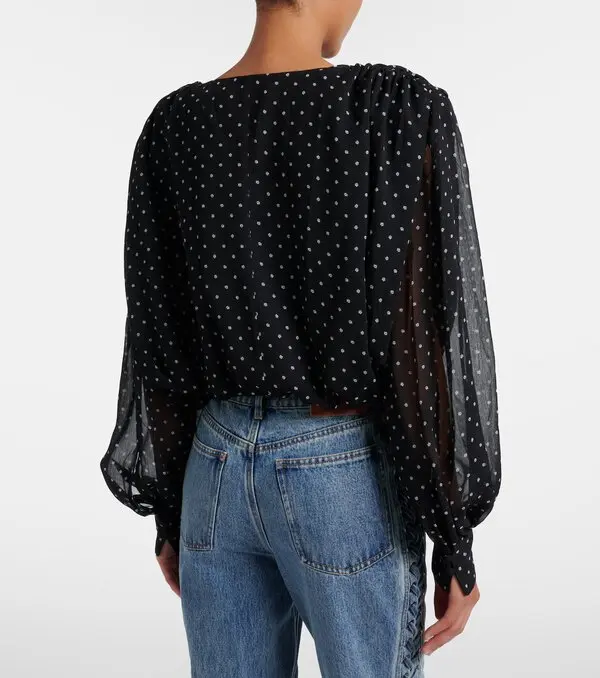 ROTATE BY BIRGER CHRISTENSEN Floral Ruched Blouse