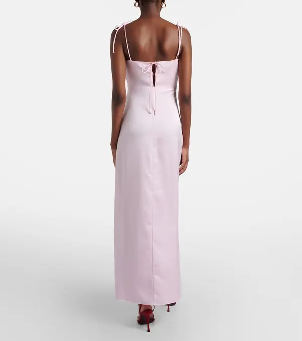 ROTATE BY BIRGER CHRISTENSEN Ruched Satin Maxi Dress