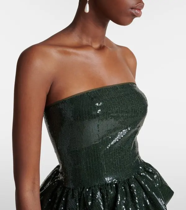 ROTATE BY BIRGER CHRISTENSEN Sequined Peplum Top