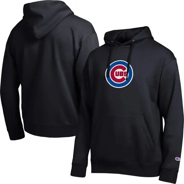 Champion Chicago Cubs Embroidered Logo Hoodie - Black