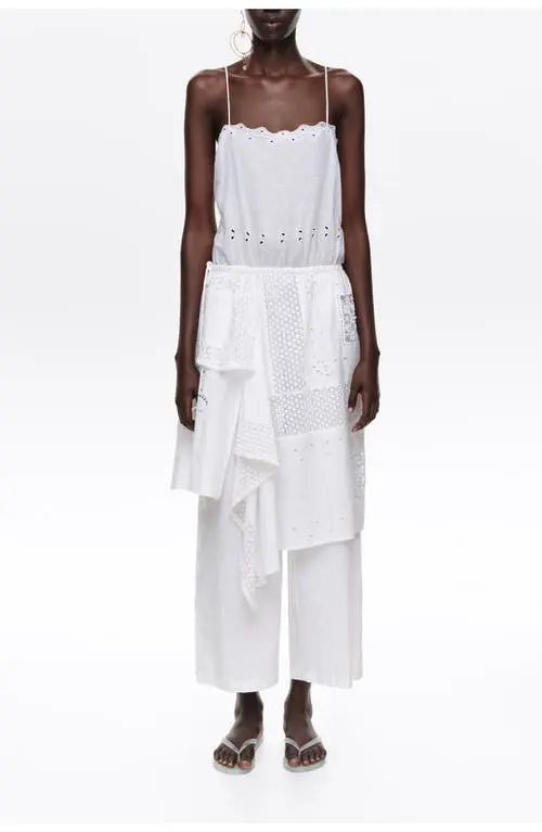 Bimba Y Lola Embroidered Asymmetrical Handkerchief Jumpsuit