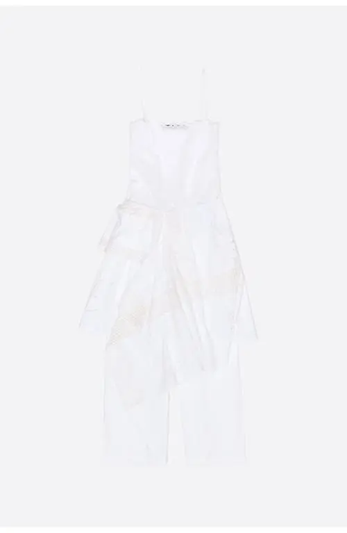 Bimba Y Lola Embroidered Asymmetrical Handkerchief Jumpsuit