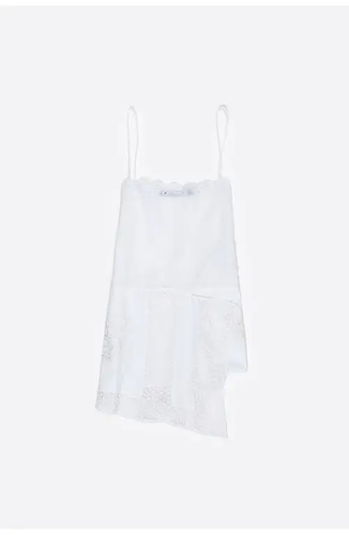 Bimba Y Lola Embroidered Asymmetric Handkerchief Hem Top