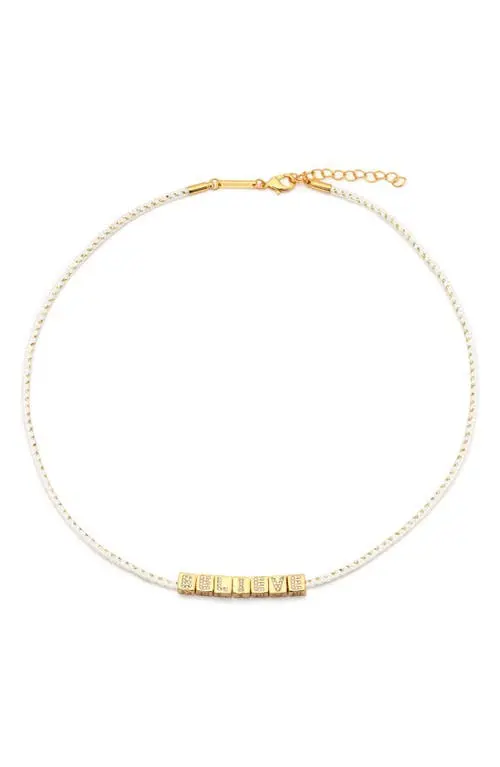 LITTLE WORDS PROJECT Bolder Believe Paracord Necklace With Pavé Cubic Zirconia - White