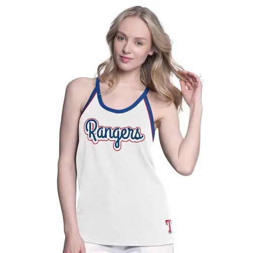G-III 4HER BY CARL BANKS Texas Rangers Curveball Tank Top - White