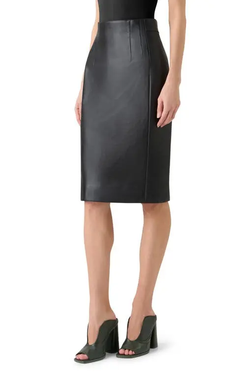 Akris Lambskin Leather Pencil Skirt