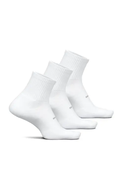 FEETURES High Performance Max Cushion Quarter Socks - Pure