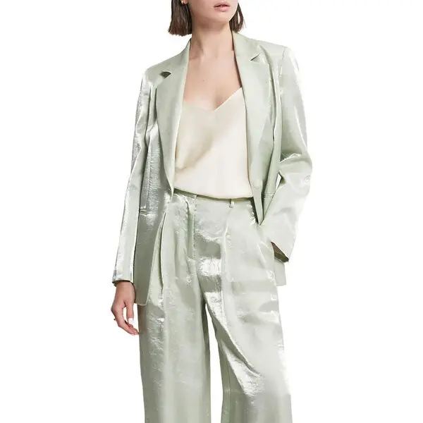 OTTOD'AME Viscose And Linen Blend Jacket With Satin Effect