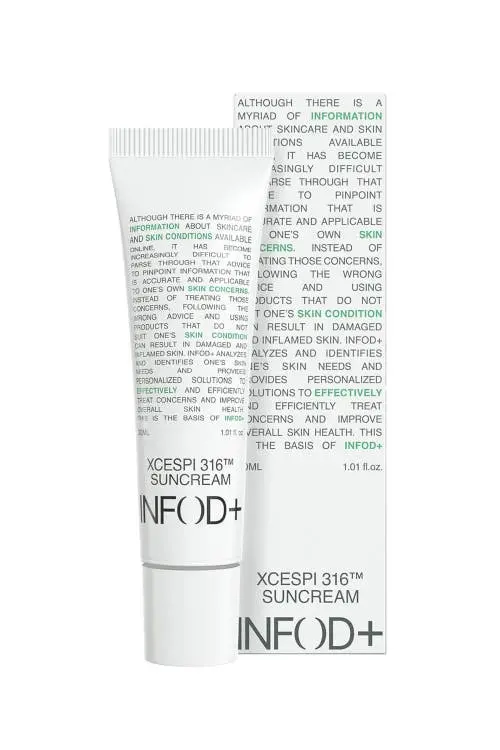 INFODPLUS Spf 50+ Hybrid Sunscreen Daily Anti Aging Care 1.01 Fl Oz - Light Green