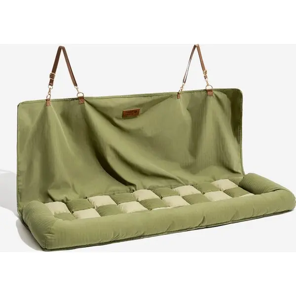FUNNYFUZZY Chessboard Lounge Dog Car Seat Bed - Green