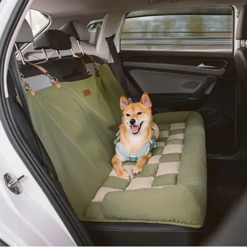 FUNNYFUZZY Chessboard Lounge Dog Car Seat Bed