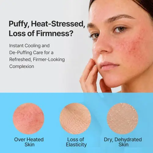 CANDORLOV Face Mask Hyaluronic Acid Icy Puff Cooling Soothing De Puffing 10 Pack