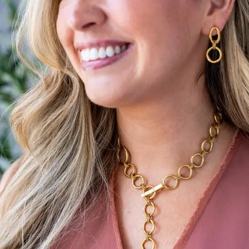 LONI PAUL JEWELRY Sculpted Circle Drop Earrings