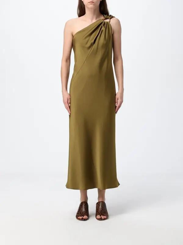 Max Mara One Shoulder Draped Dress - Brown