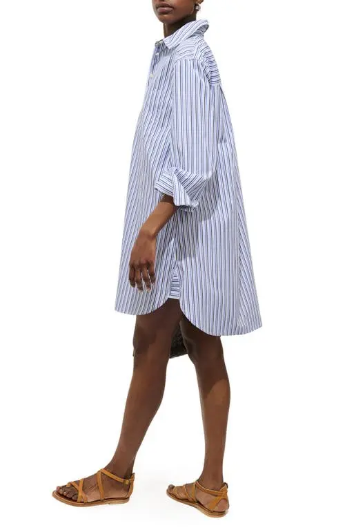 ALEX MILL Florence Stripe Long Sleeve Cotton Shirtdress
