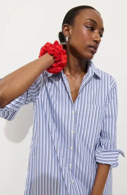 ALEX MILL Florence Stripe Long Sleeve Cotton Shirtdress