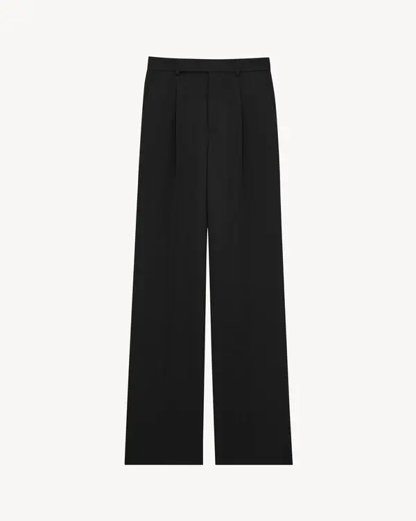Saint Laurent Grain De Poudre Tailored Pants - Noir