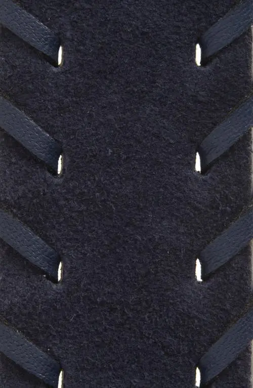 Veronica Beard Whipstitch Suede Belt - Navy